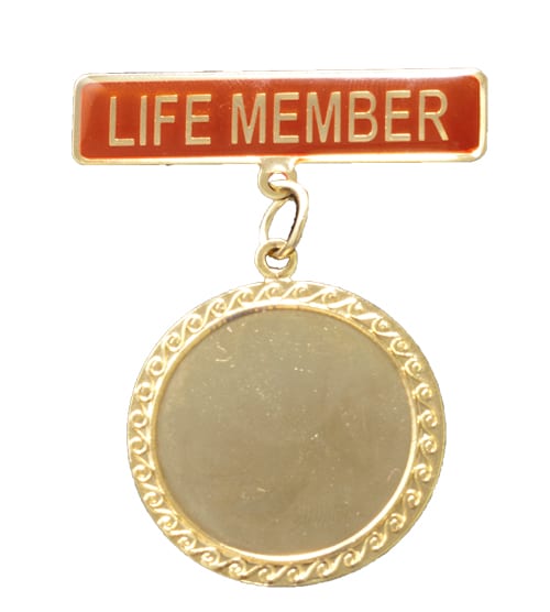 Red Life Member Badge & Centre Holder | TrophyCentre
